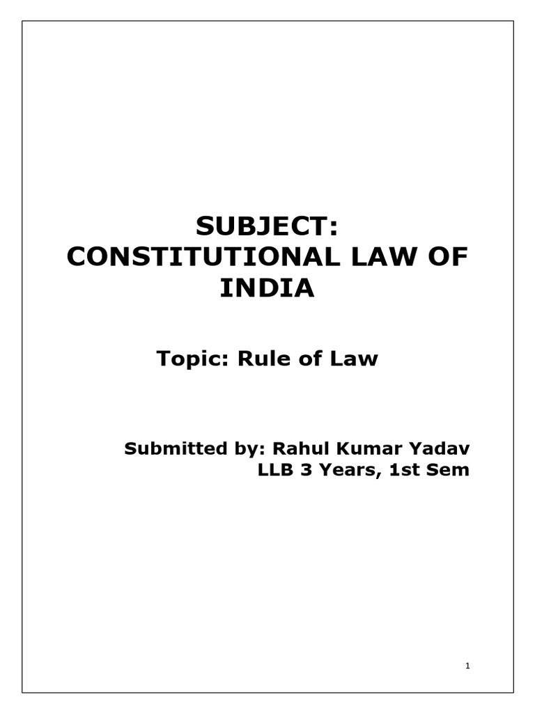 Assignment-Subject 6-Constitutional Law | PDF