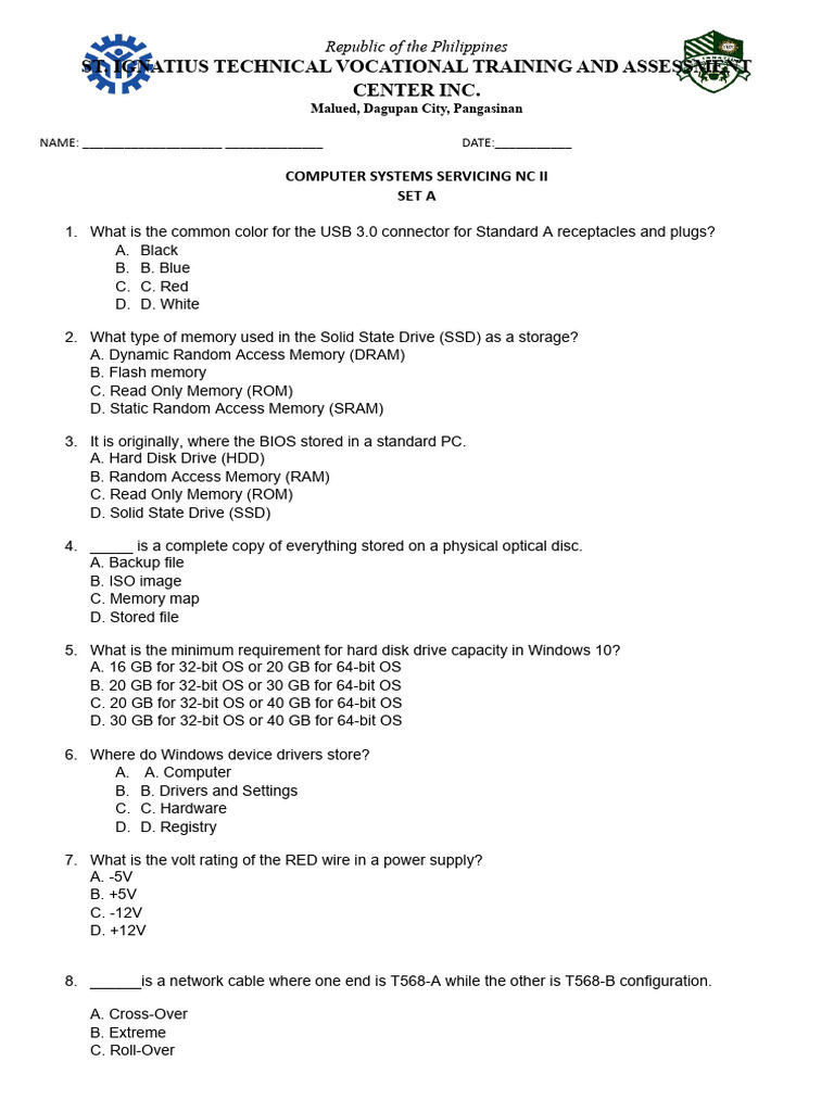 Css Evam SetA-E | Download Free PDF | Computer Network | Bios