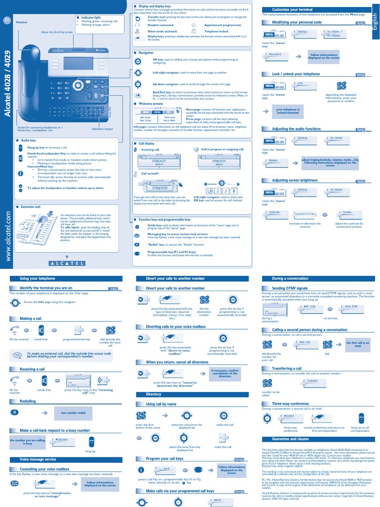 Alcatel Headset MAnual | PDF | Telephone | Voicemail