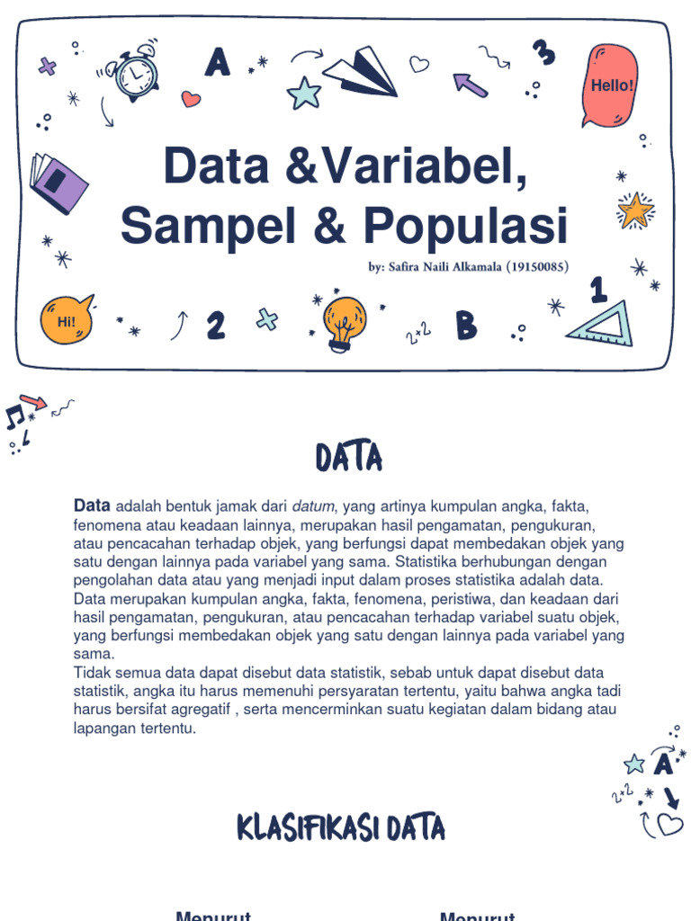 PPT-data, variabel, sampel, dan populasi | PDF