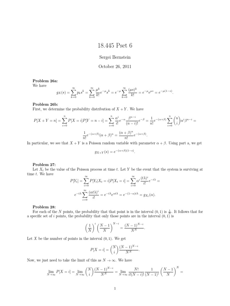 Pset6 Solutions | PDF | Probability Theory | Statistical Theory