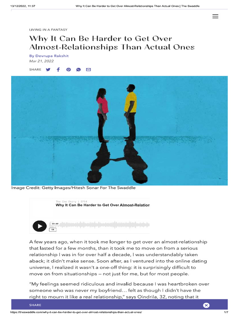 Why It Can Be Harder To Get Over Almost Relationships Than Actual Ones ...
