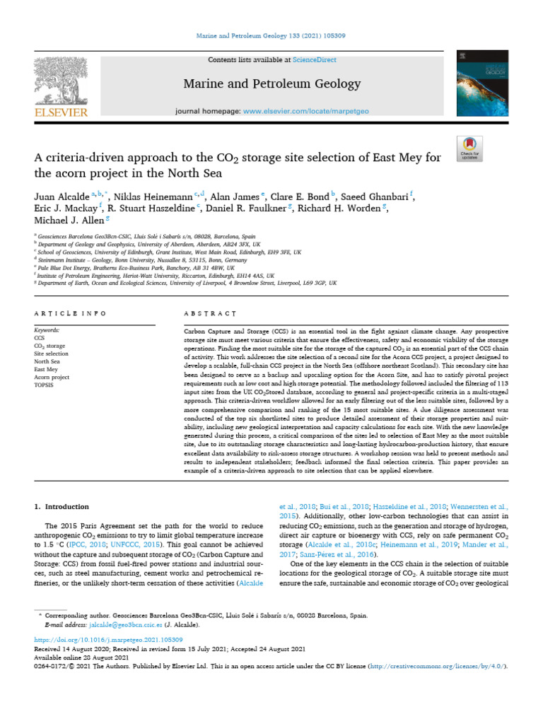 A Criteria Driven Approach To The CO2 Storage Site Selection | PDF | Carbon Capture And Storage ...