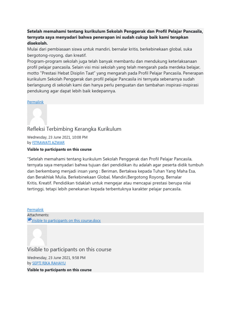 Catatan Refleksi h2 | PDF