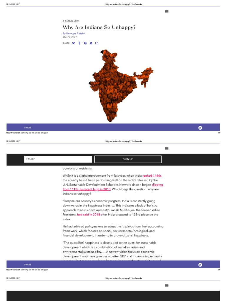 Why Are Indians So Unhappy | PDF