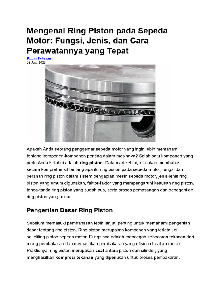 Ring PistoN | PDF | Bisnis | Pengelolaan Keuangan & Uang