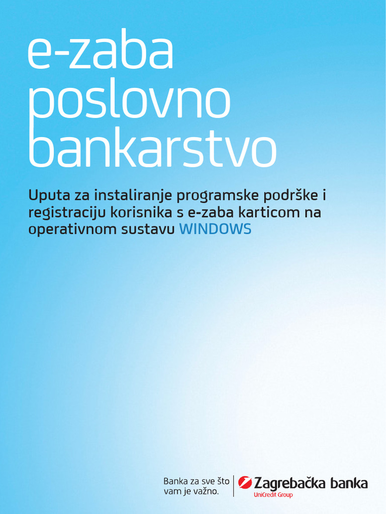 Uputa Za Instaliranje Programske Podrske I Registraciju Korisnika S e Zaba Karticom Win 2021 | PDF