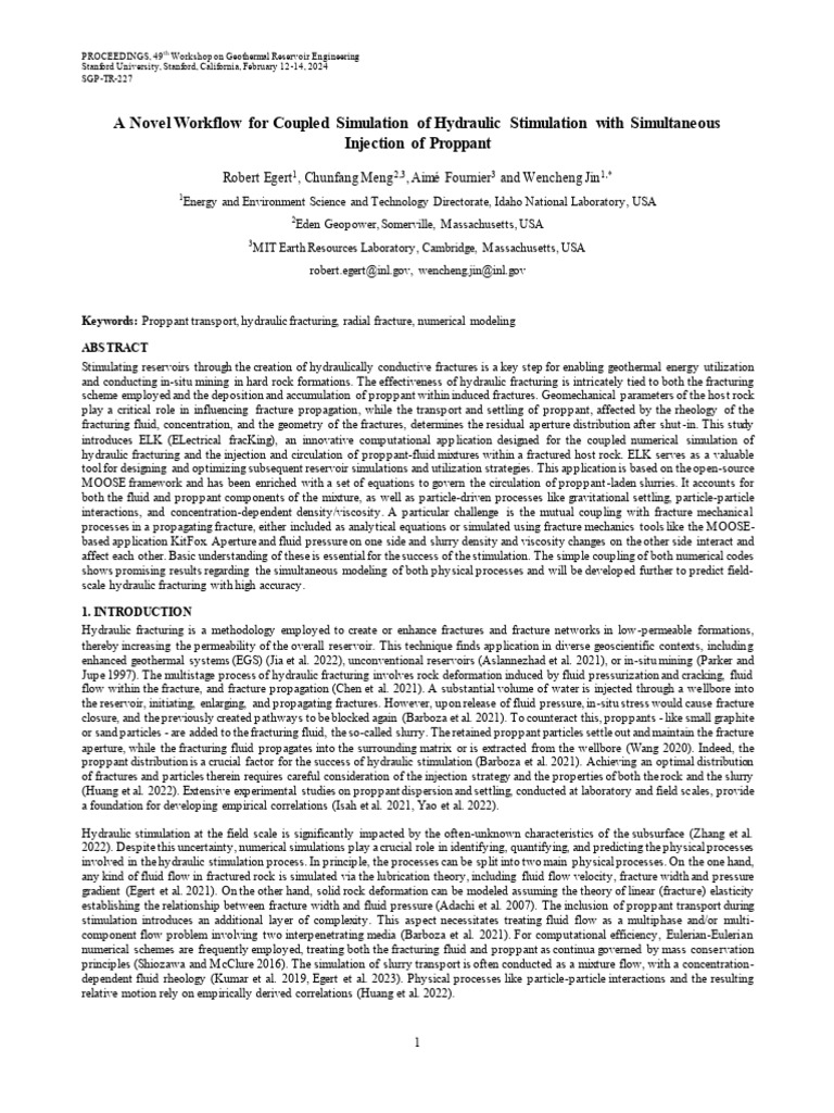 A Novel Workflow For Coupled Simulation of Hydraulic Stimulation With ...