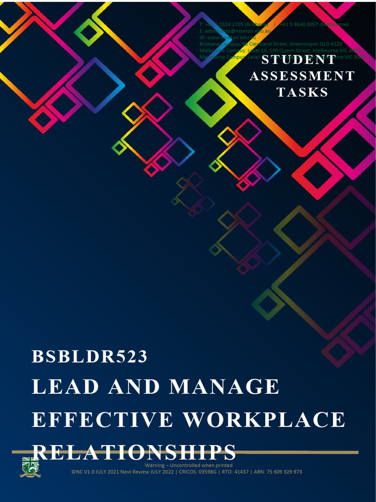 BSBLDR523 Student Assessment Tasks 04-03-21 | PDF | Policy | Employment