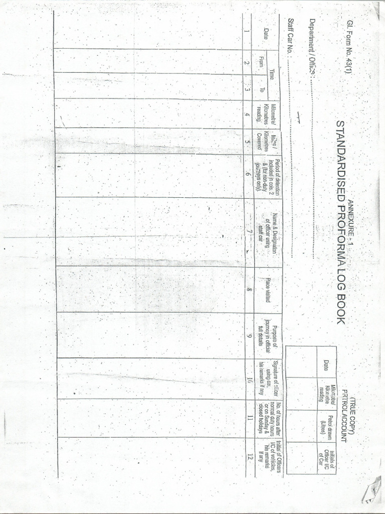 Vehicle Log Book | PDF
