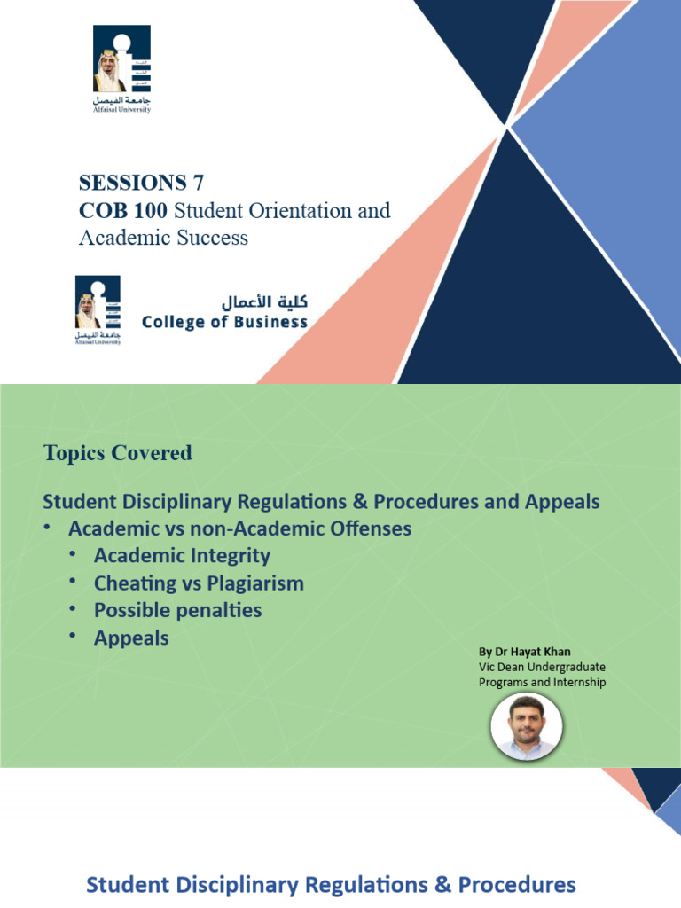 COB 100-Session 7-Student Disciplinary Regulations Procedures | PDF ...
