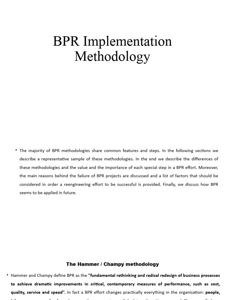 4.BPR Implementation Methodology-Chapter 4 | PDF | Business Process ...