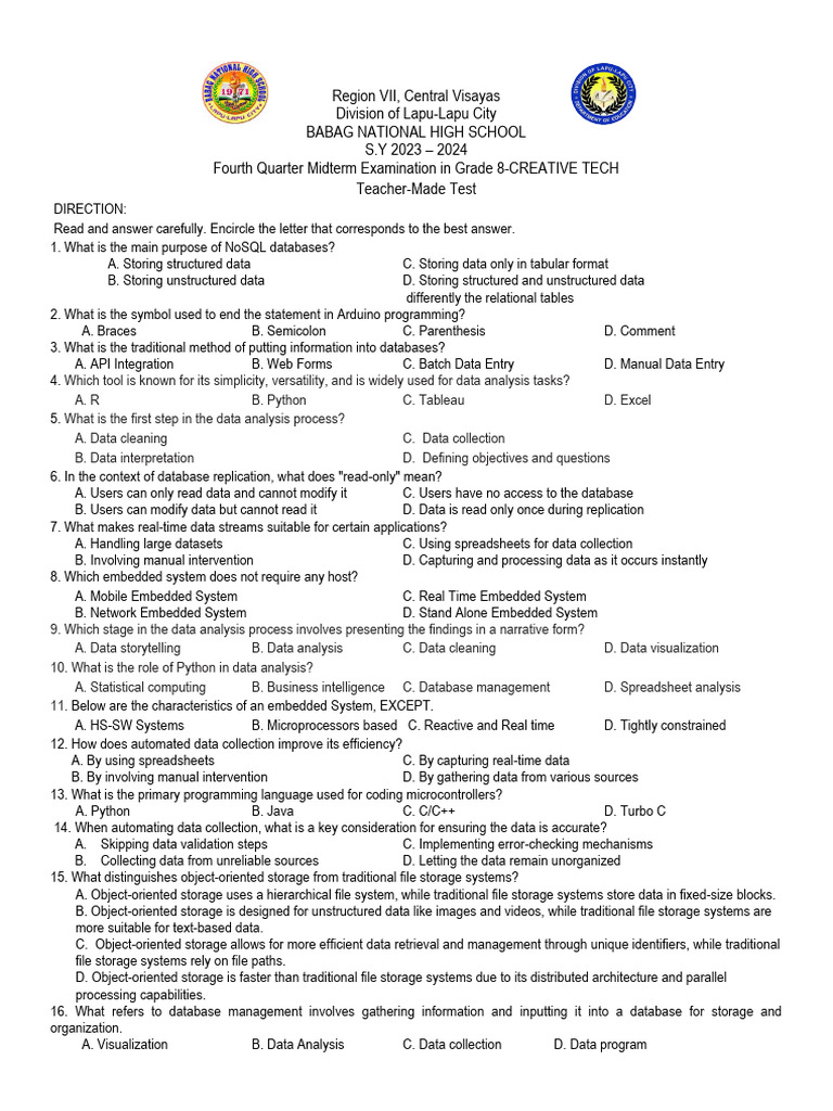 4th Midterm Exam | PDF | Embedded System | Microcontroller