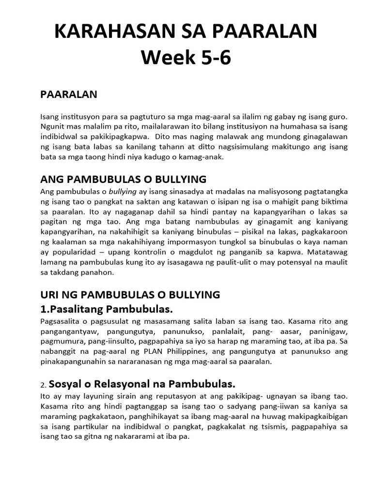 KARAHASAN-SA-PAARALAN-NOTES | PDF