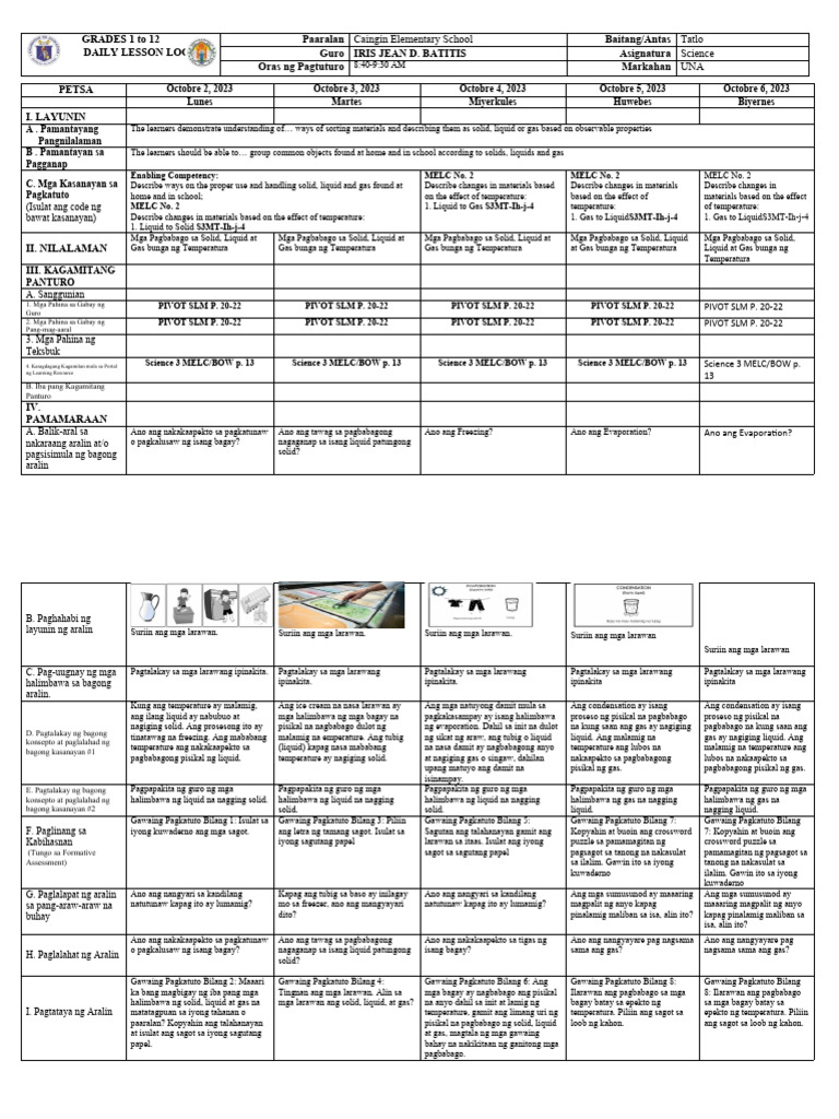 DLL Science QI W6 | PDF