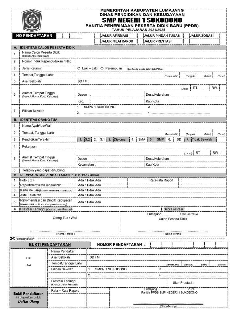 Form PPDB 2024 2025 | PDF