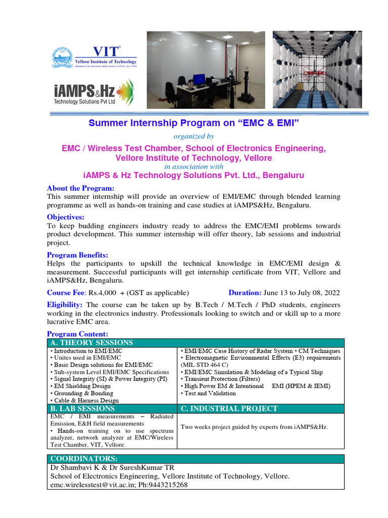 Summer Internship On EMI | PDF | Electromagnetic Compatibility | Electromagnetic Interference
