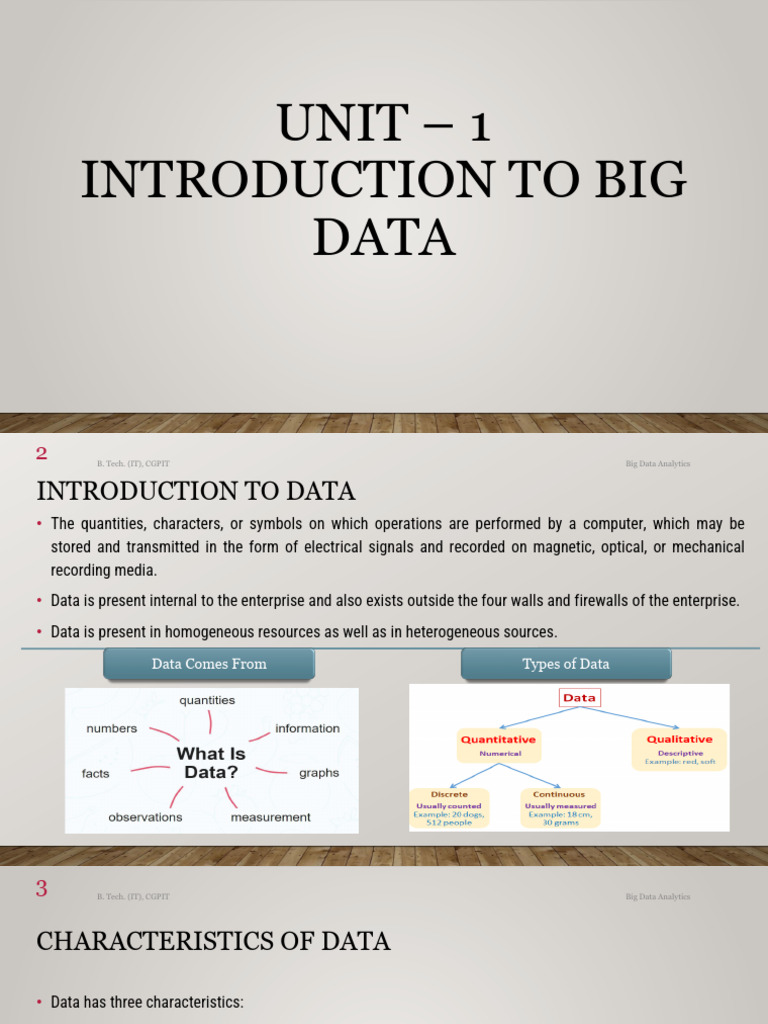 Unit – 1 Introduction to Big Data | Download Free PDF | Big Data | Data