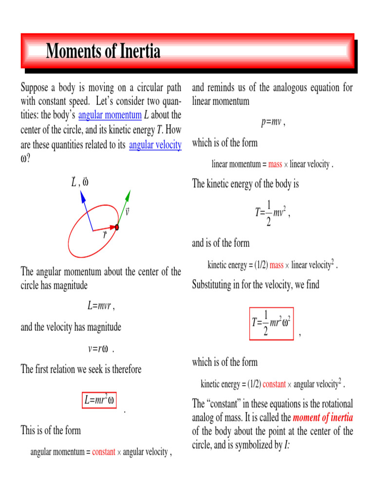 MOMINERT | Download Free PDF | Rotation Around A Fixed Axis | Angular Momentum
