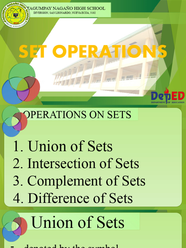 Operations On Sets | PDF | Mathematical Relations | Mathematical Concepts