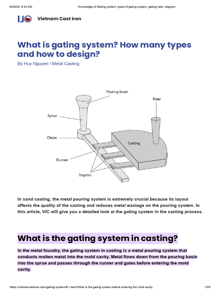 Gating System Design in Sand Casting | PDF | Industrial Processes | Materials