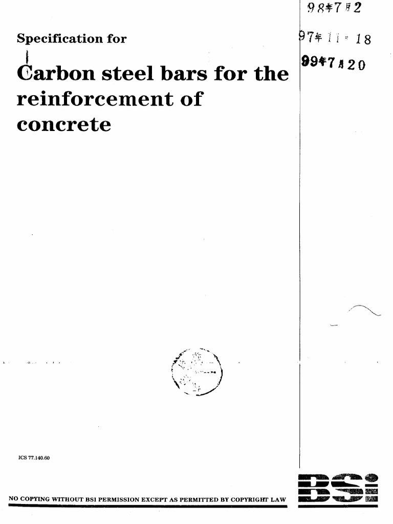 BS 4449- old | PDF | Strength Of Materials | Engineering Tolerance