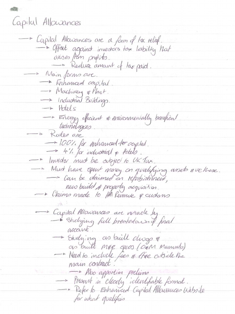 Capital Allowances Si | PDF