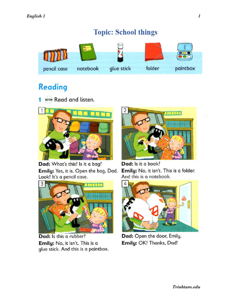 Topic school things | PDF