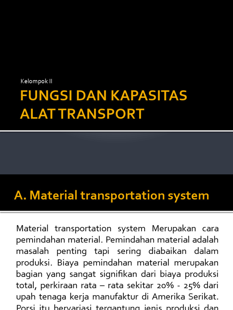 Fungsi Dan Kapasitas Alat Transport | PDF