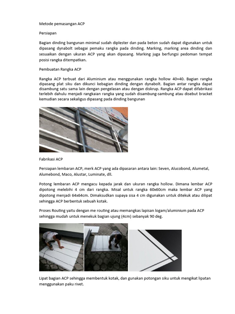 Metode Pemasangan ACP | PDF