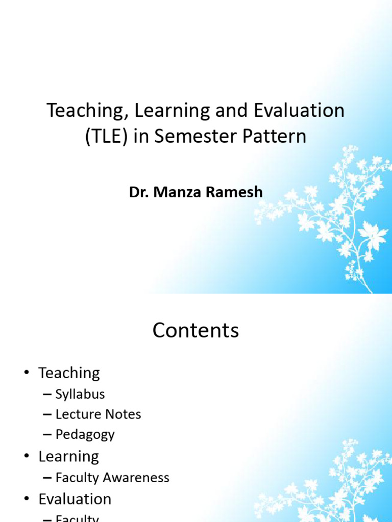 Teaching Learning and Evaluation in Semester Pattern | PDF | Books ...