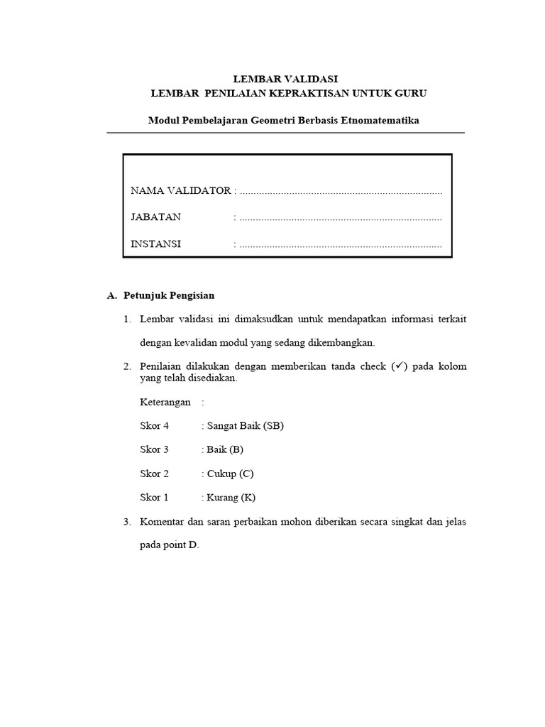 Lembar Validasi Acc | PDF