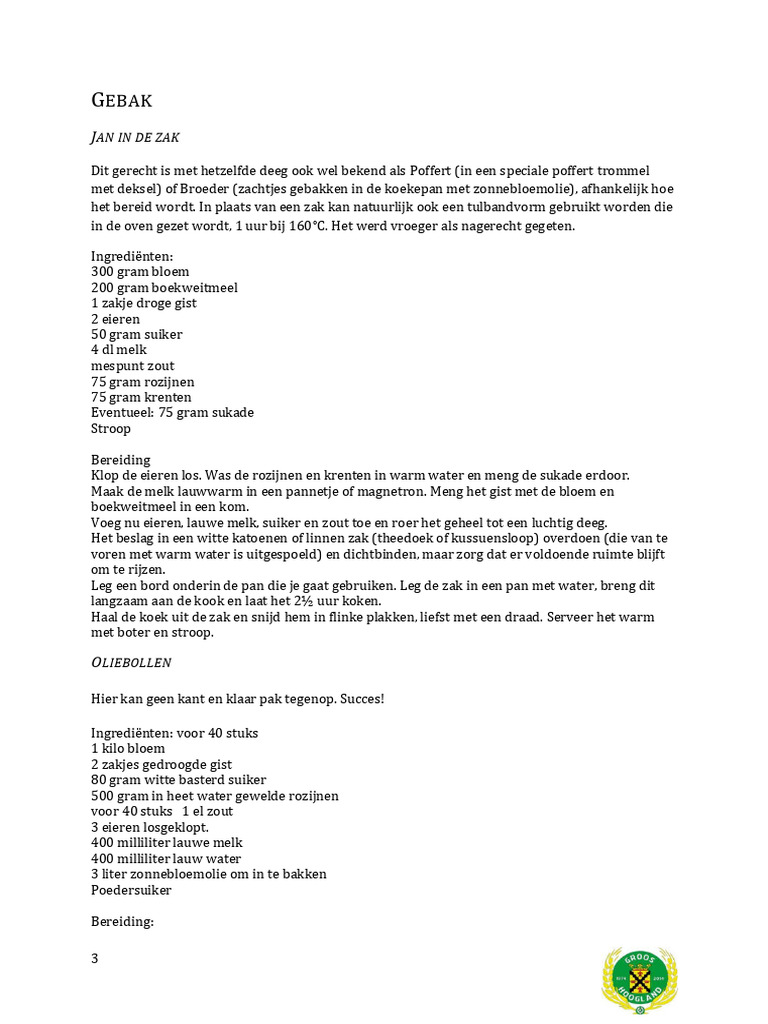 Oud Hooglandse Recepten | PDF