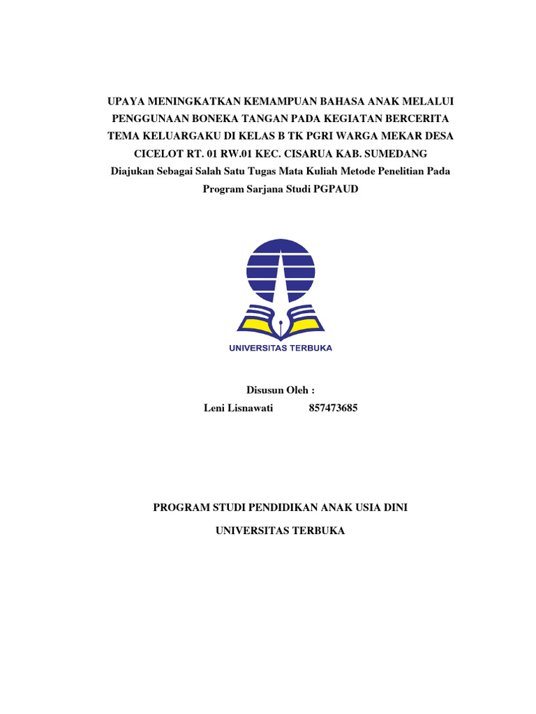 PROPOSAL Leni Lisnawati-857473685 | PDF