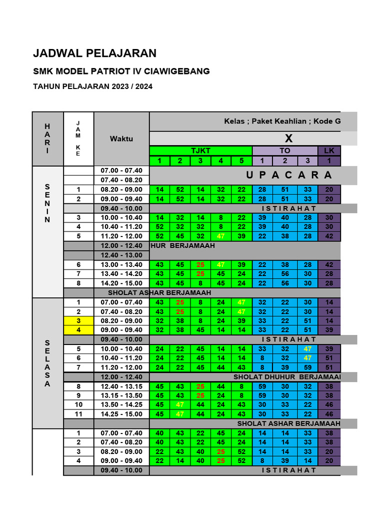 JADWAL KBM 2023 2024 R8 | PDF