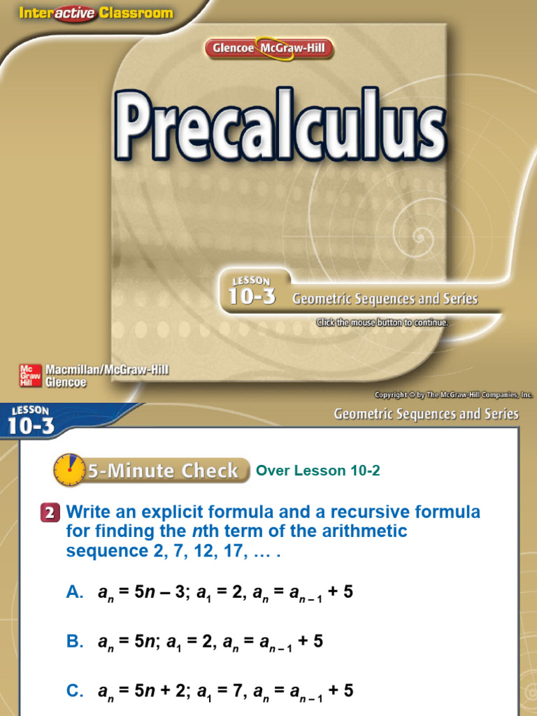 10.3 Geo Series | PDF | Summation | Formula