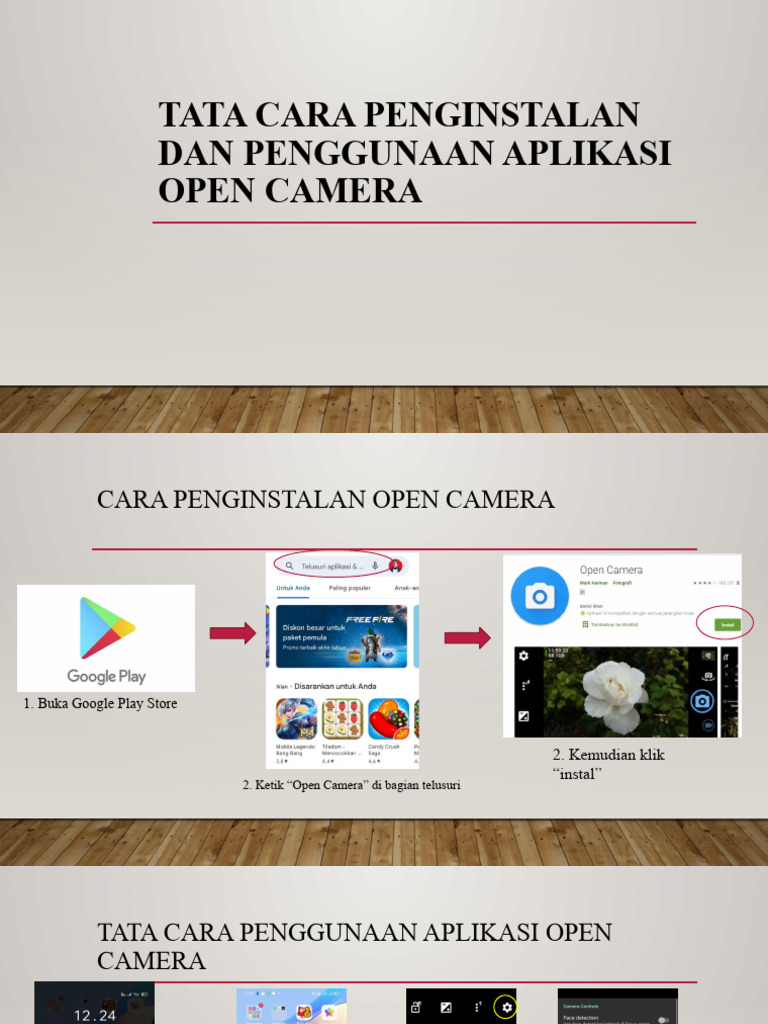Tata Cara Penginstalan Dan Penggunaan Aplikasi Open Camera | PDF ...