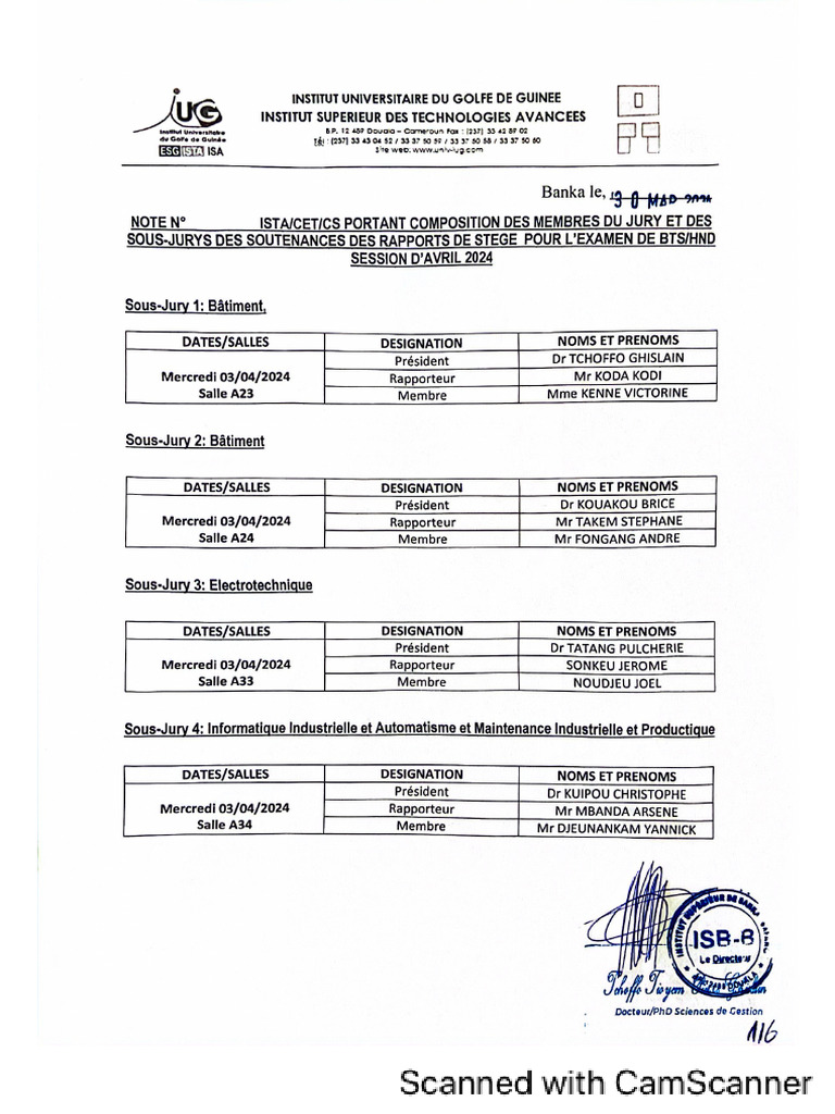 Sous Jury Soutenance BTS-HND 2023-2024 | PDF