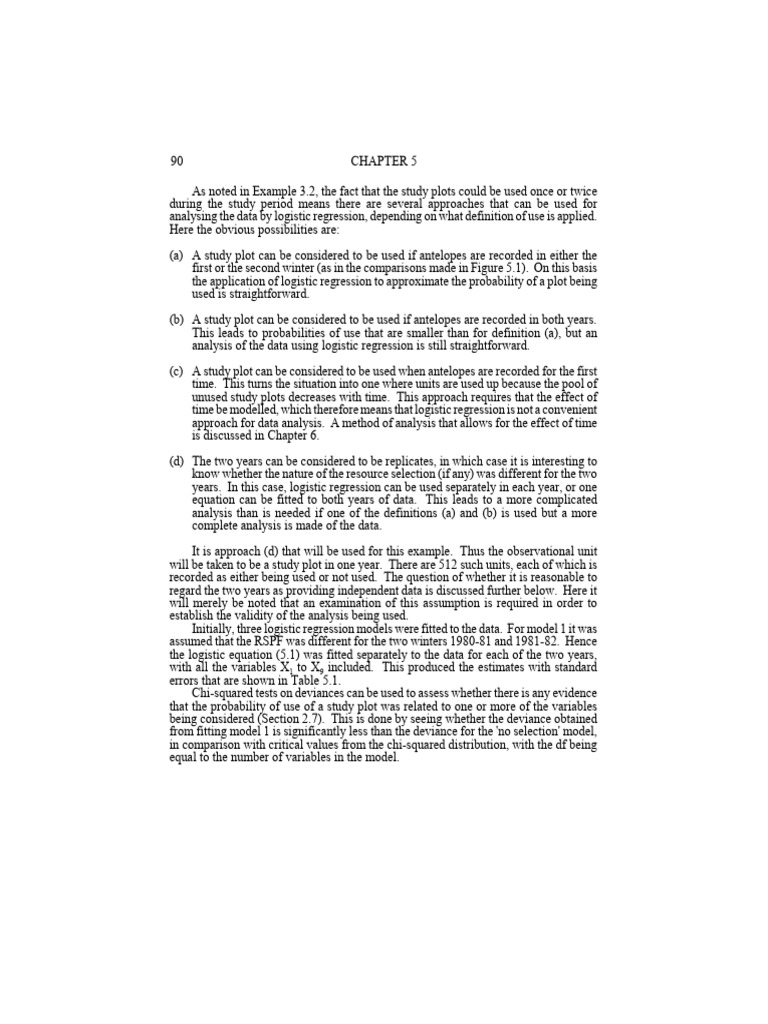 Manly Etal 2002 (100-150) | PDF | Errors And Residuals | Logistic Regression