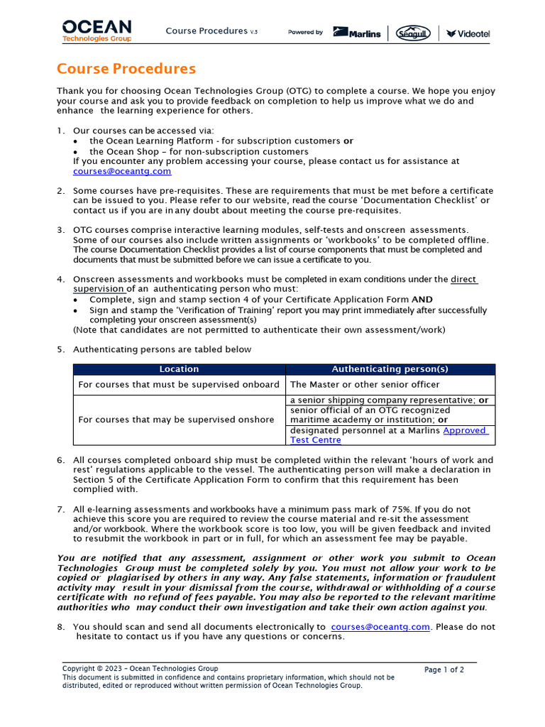 Course Procedure and Application Form | PDF | Authentication