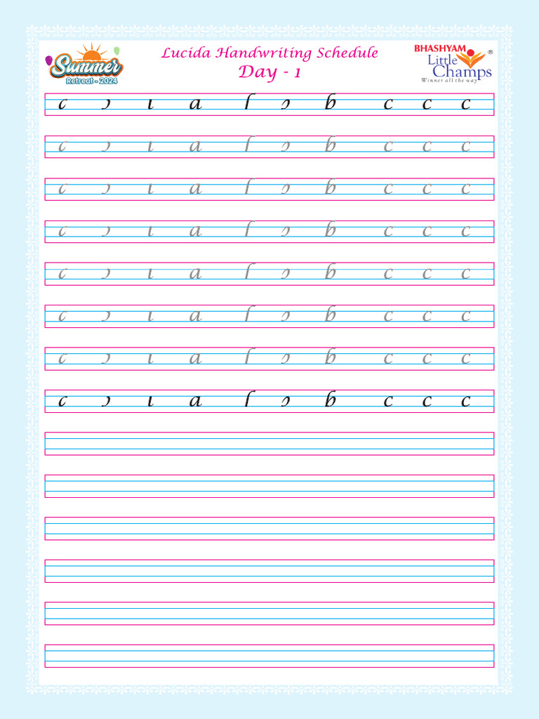 Lucida Handwriting Day 1 | PDF