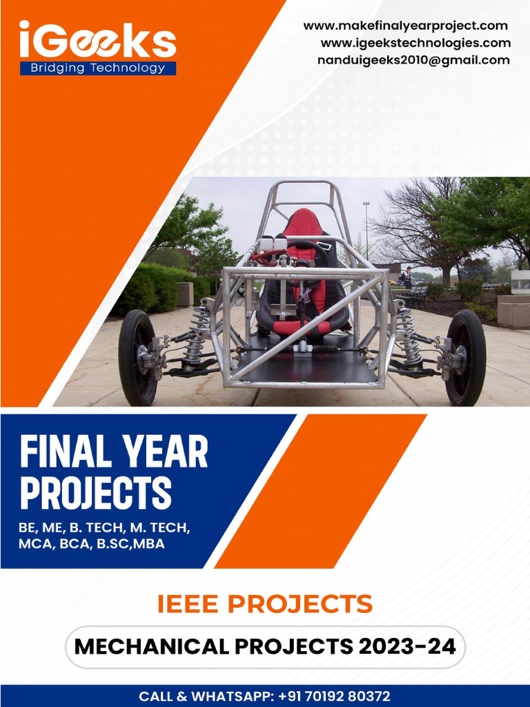 Mechanical Project List 2023-2024 | PDF | Engineering | Gas Turbine