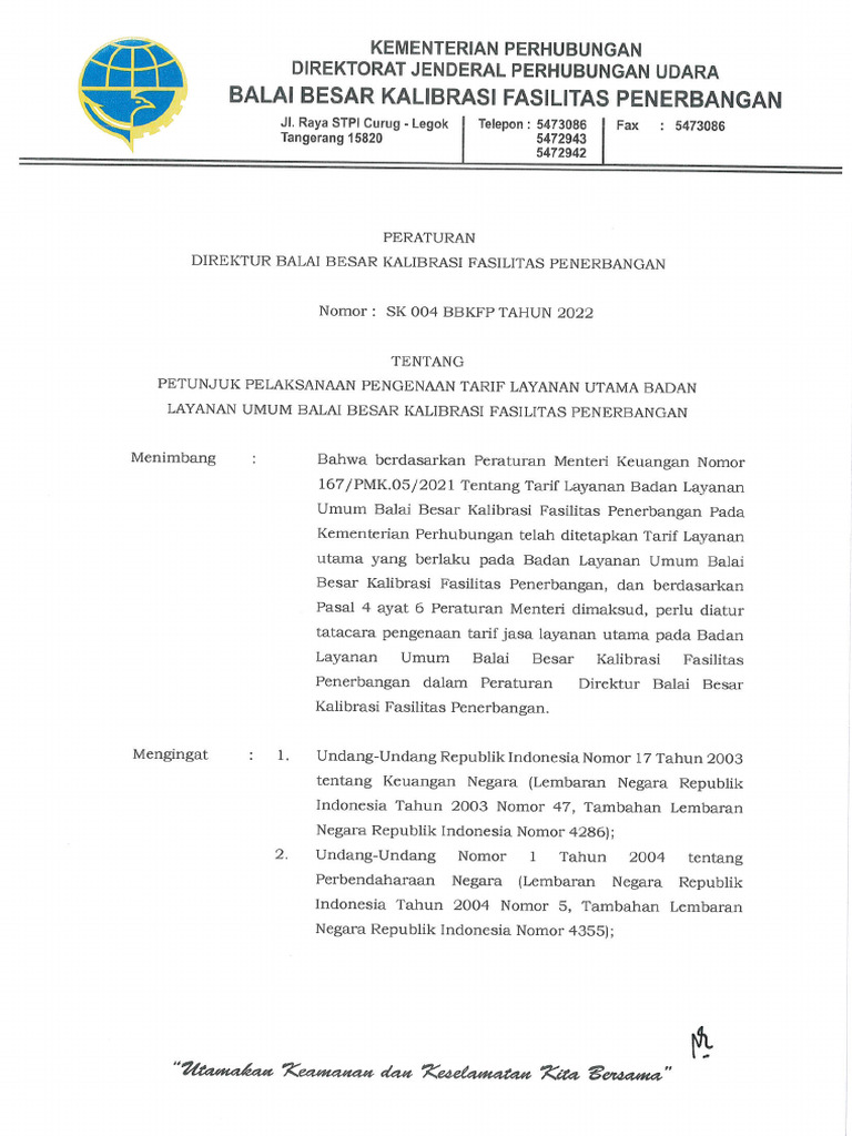 Perdir BBKFP No.004 BBKFP Tahun 2022 | PDF