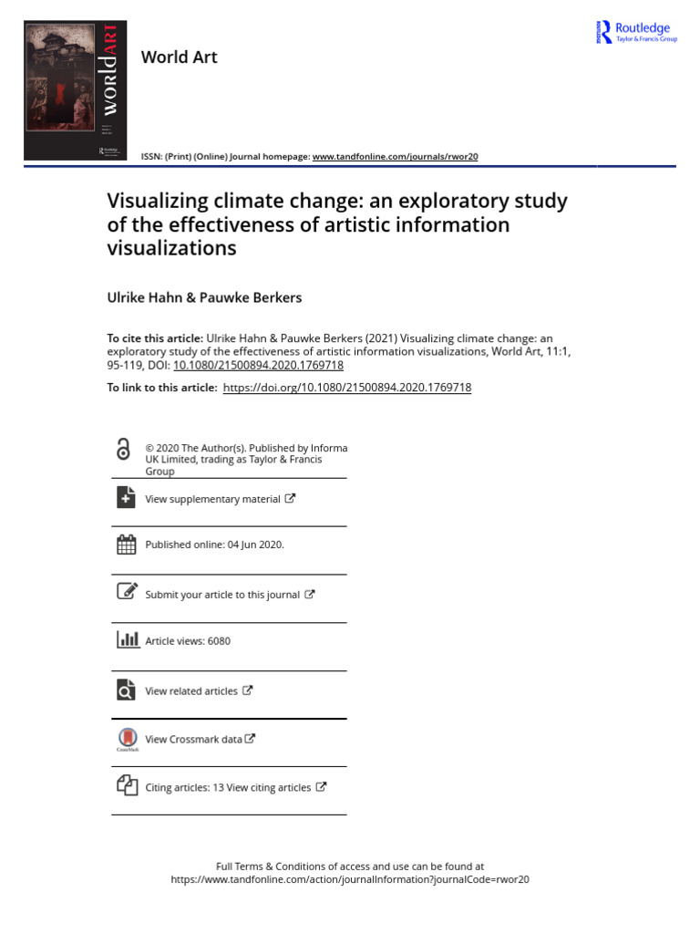 Visualizing Climate Change An Exploratory Study of The Effectiveness of Artistic Information ...