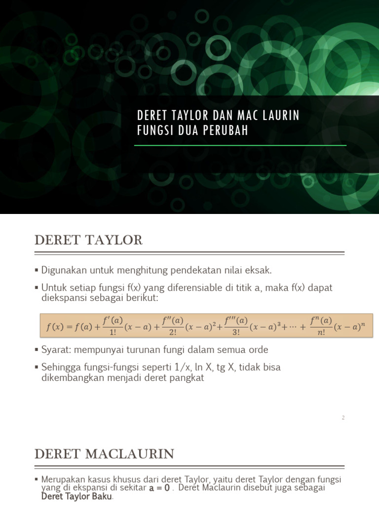 05 Deret Taylor Dan MC Laurin | PDF | Metode & Bahan Ajar