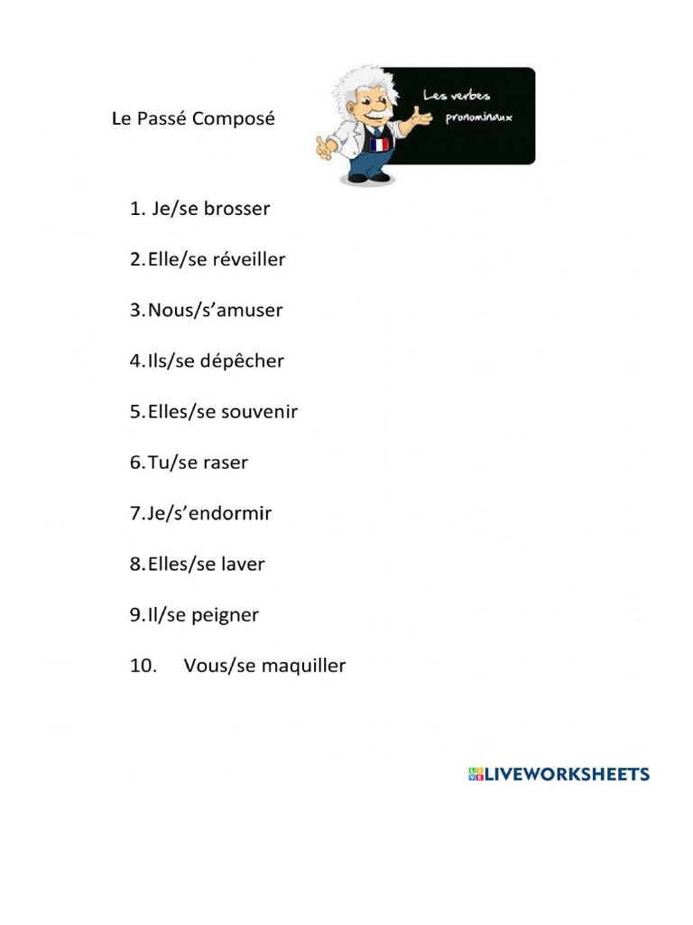 Passe Compose - Reflexive Practice 1 | PDF