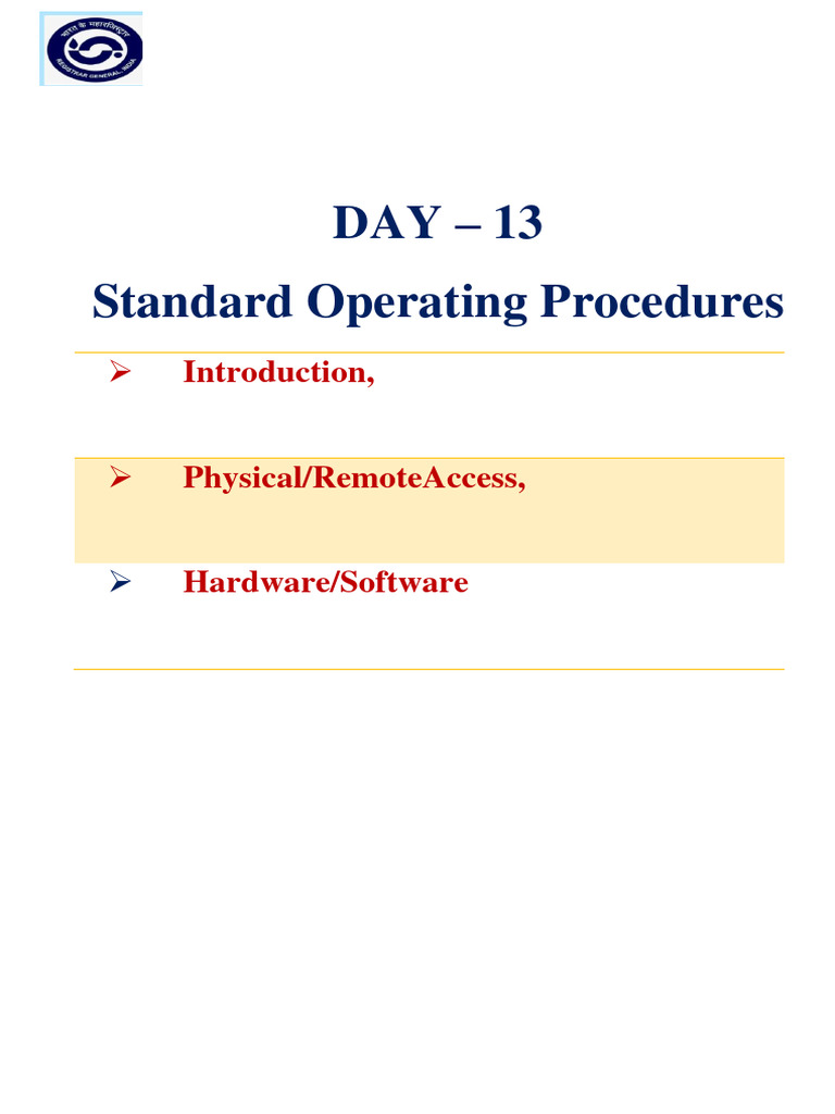 ORGI Data Centre SOP Guidelines | PDF | Information Security | Computer ...