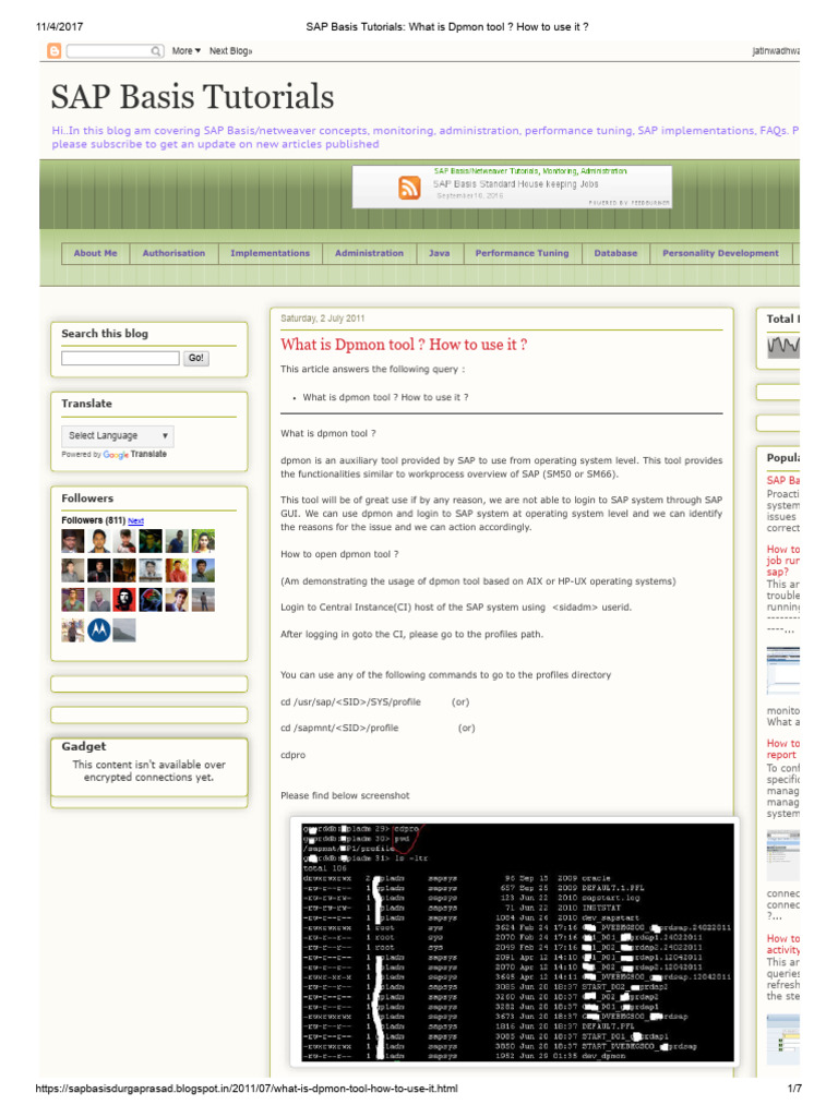 SAP Basis Tutorials - What Is Dpmon Tool - How To Use It | PDF | Computer Science | Computer ...
