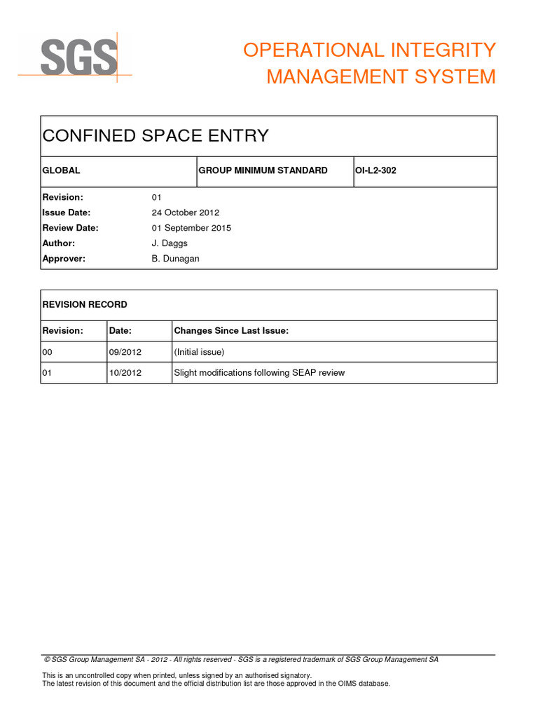 Confined Space Entry-A4-EN-12-Rev01 | PDF | Personal Protective ...
