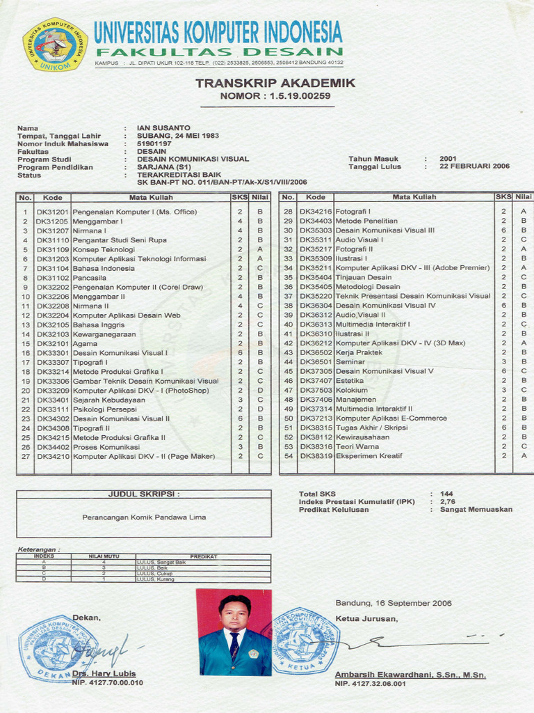 Transkrip Nilai Compressed Compressed | PDF